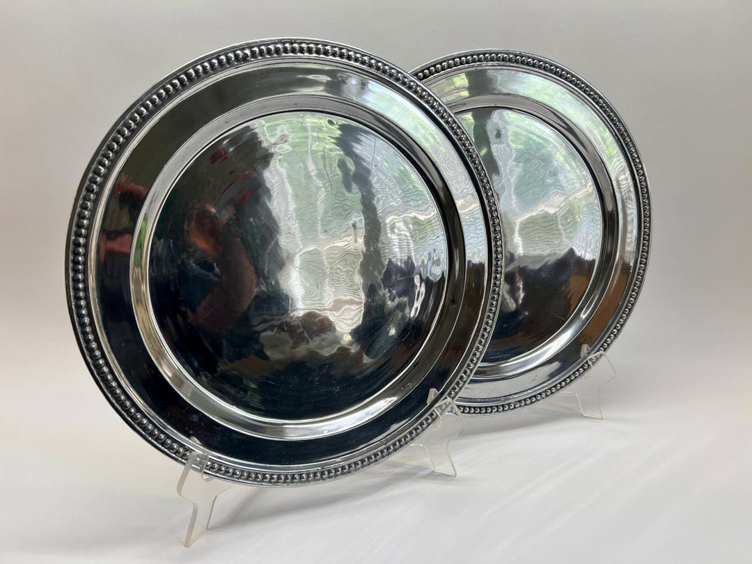 Vintage Mexican Pewter-style Platters: Sand-cast Aluminum Serving Trays ...