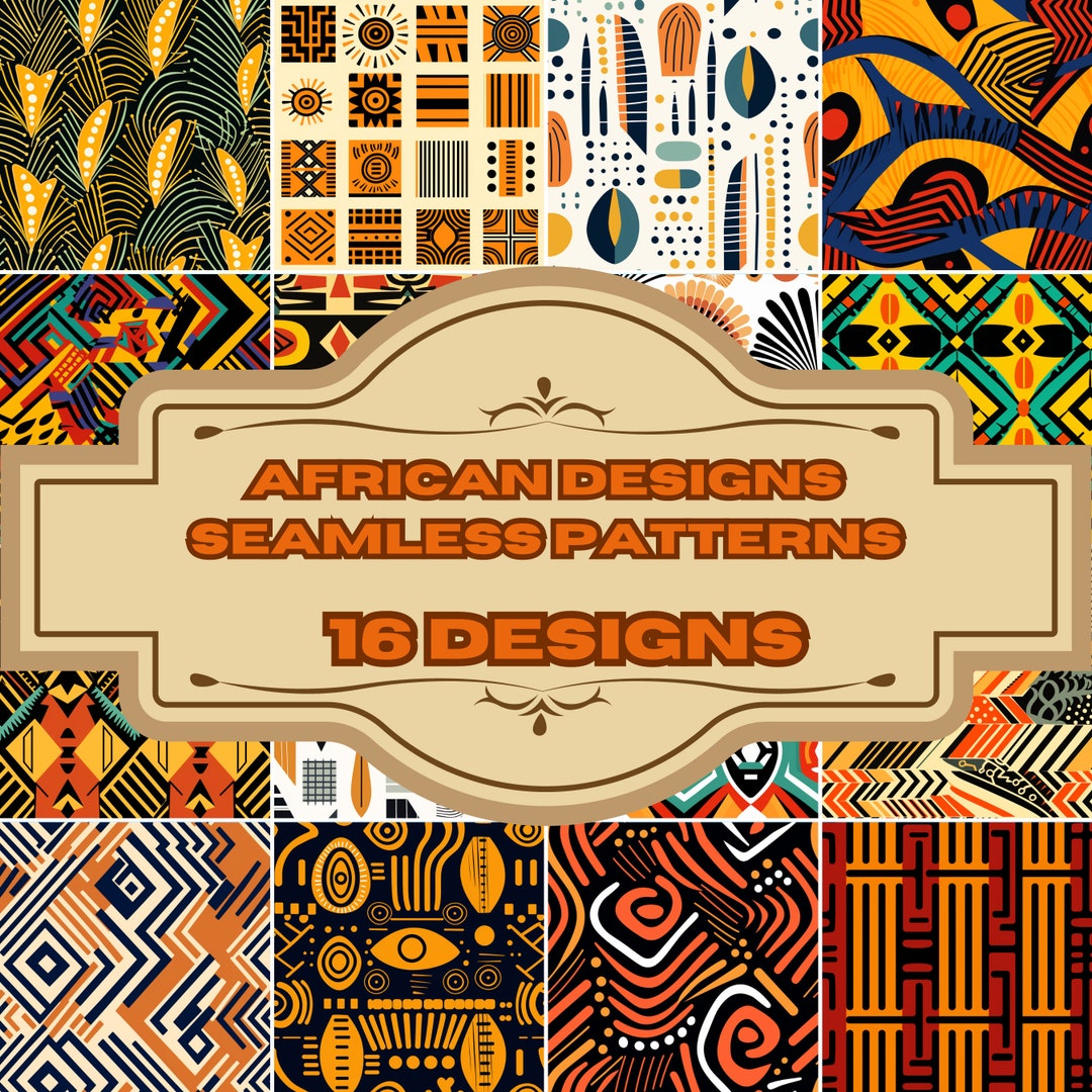 Elegant African Design Seamless Patterns Instant Digital - Etsy