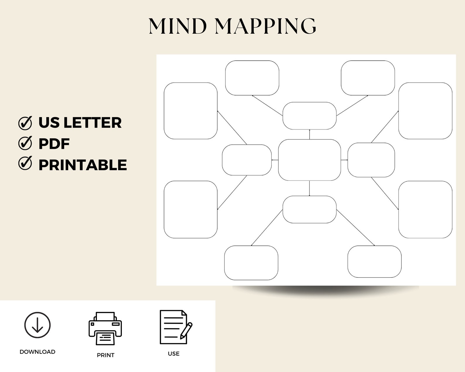 Printable Mind Map Templates - Etsy