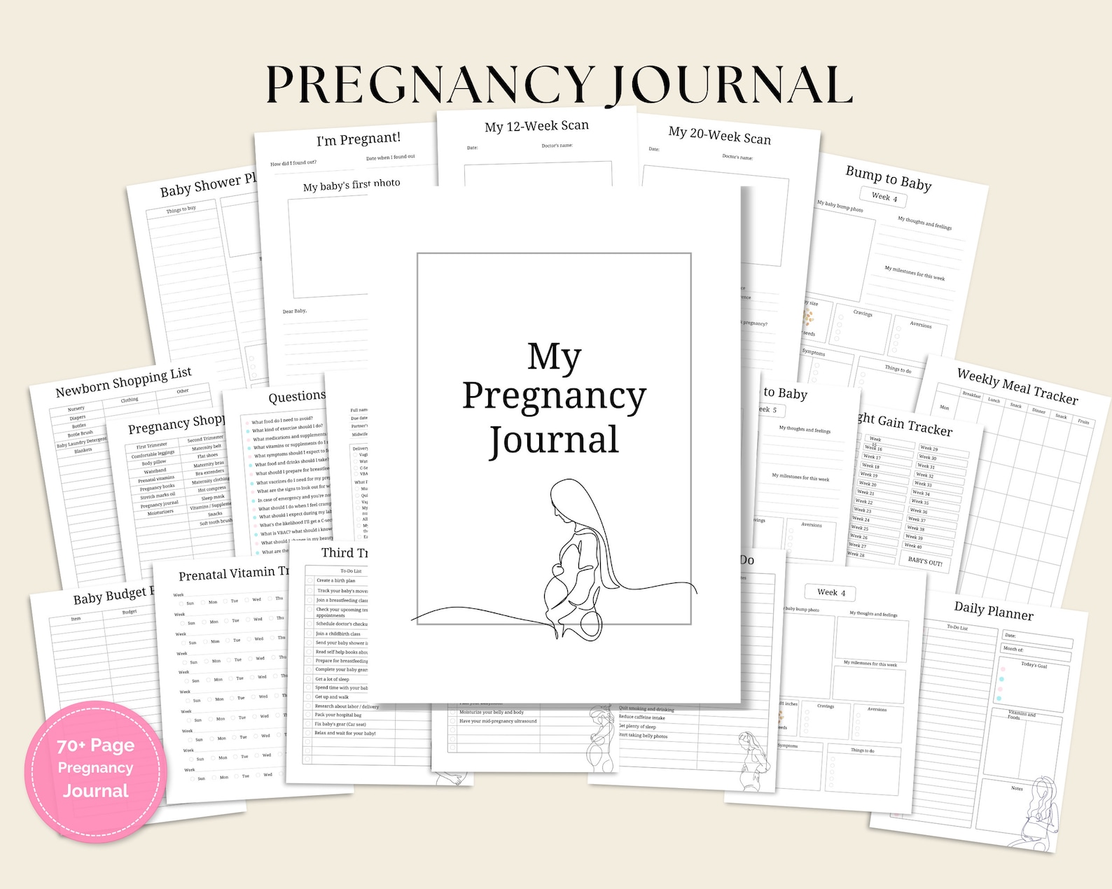 Printable Pregnancy Journal | Printable Pregnancy Planner | Pregnancy ...