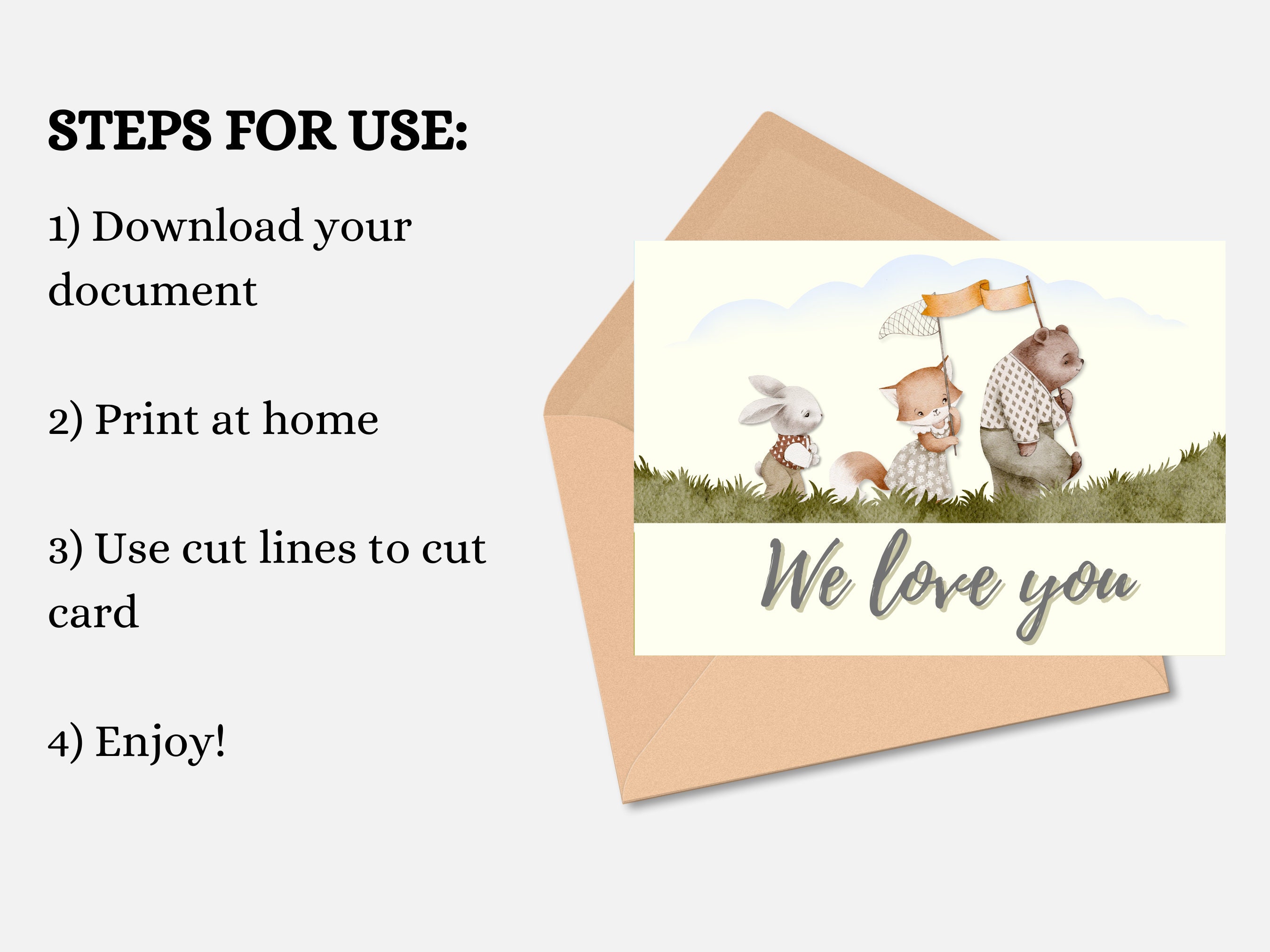 Love Card Printable Digital Download - Etsy