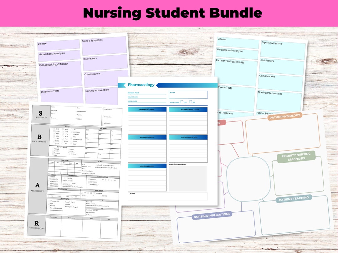Nursing School Bundle | Pharmacology Template, Med-surg Study Template ...