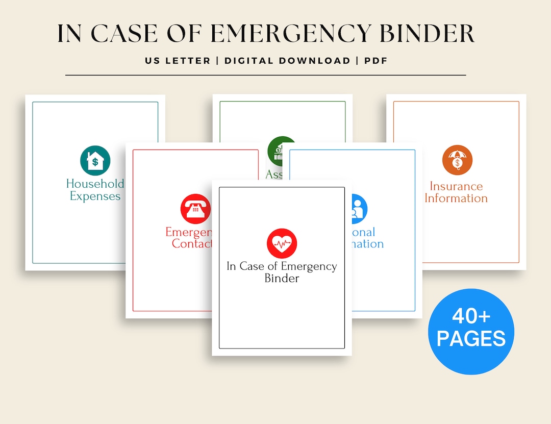 Printable Emergency Binder | in Case of Emergency | Emergency Planner | | Emergency Preparedness ...