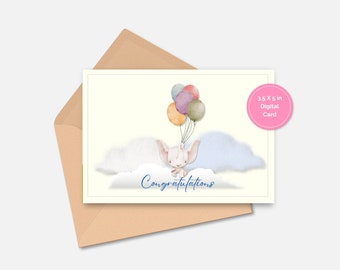 Pink Congratulations Card Template Printable Editable Card Template ...