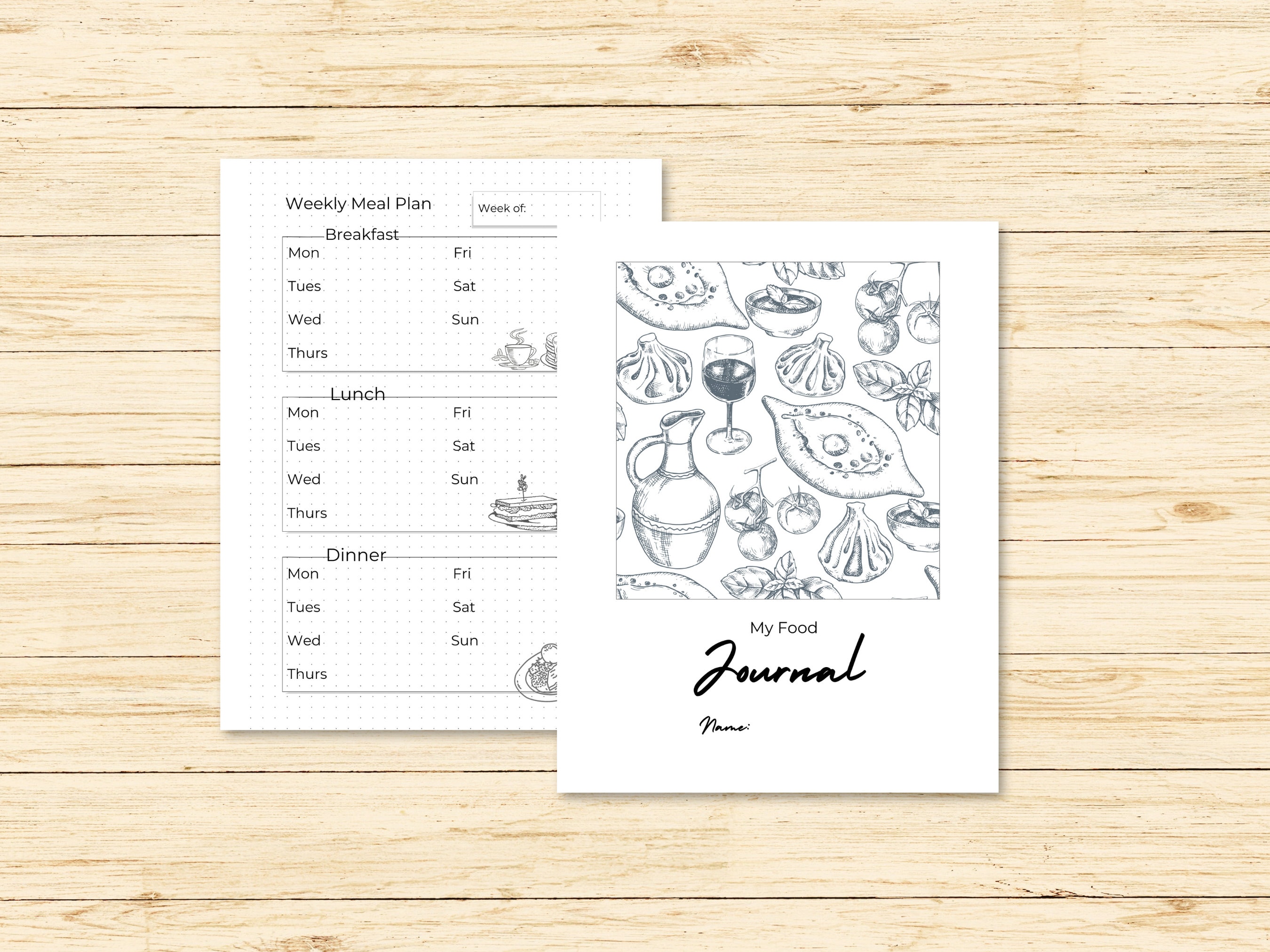 Printable Food Journal - Etsy