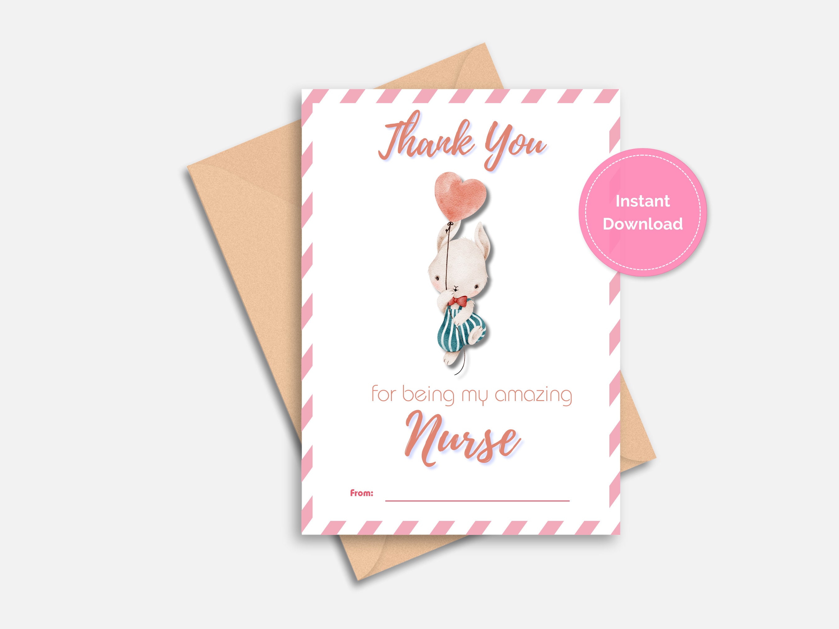 Printable Nurse Thank You Card - Etsy