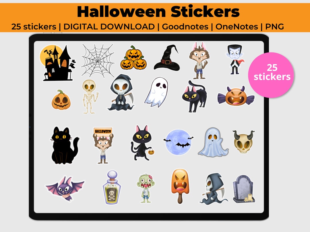 Halloween Digital Stickers - Etsy