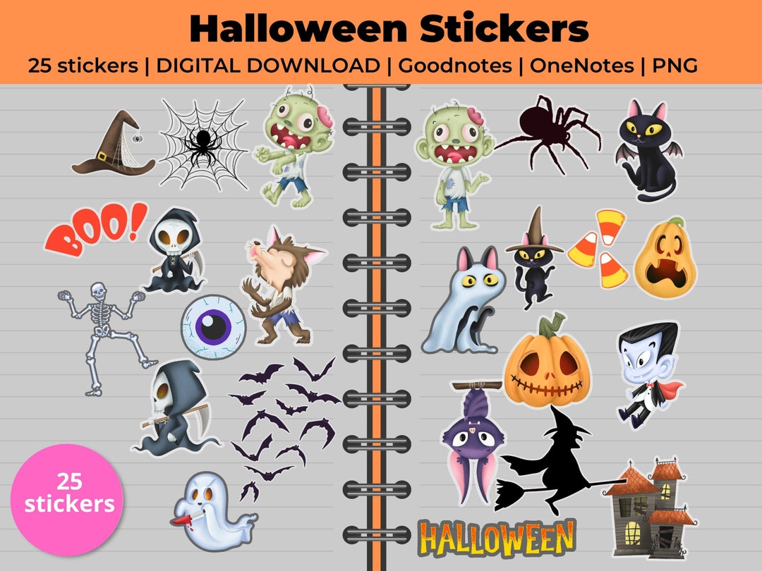 Halloween Digital Stickers, Halloween Stickers, Goodnotes Stickers ...