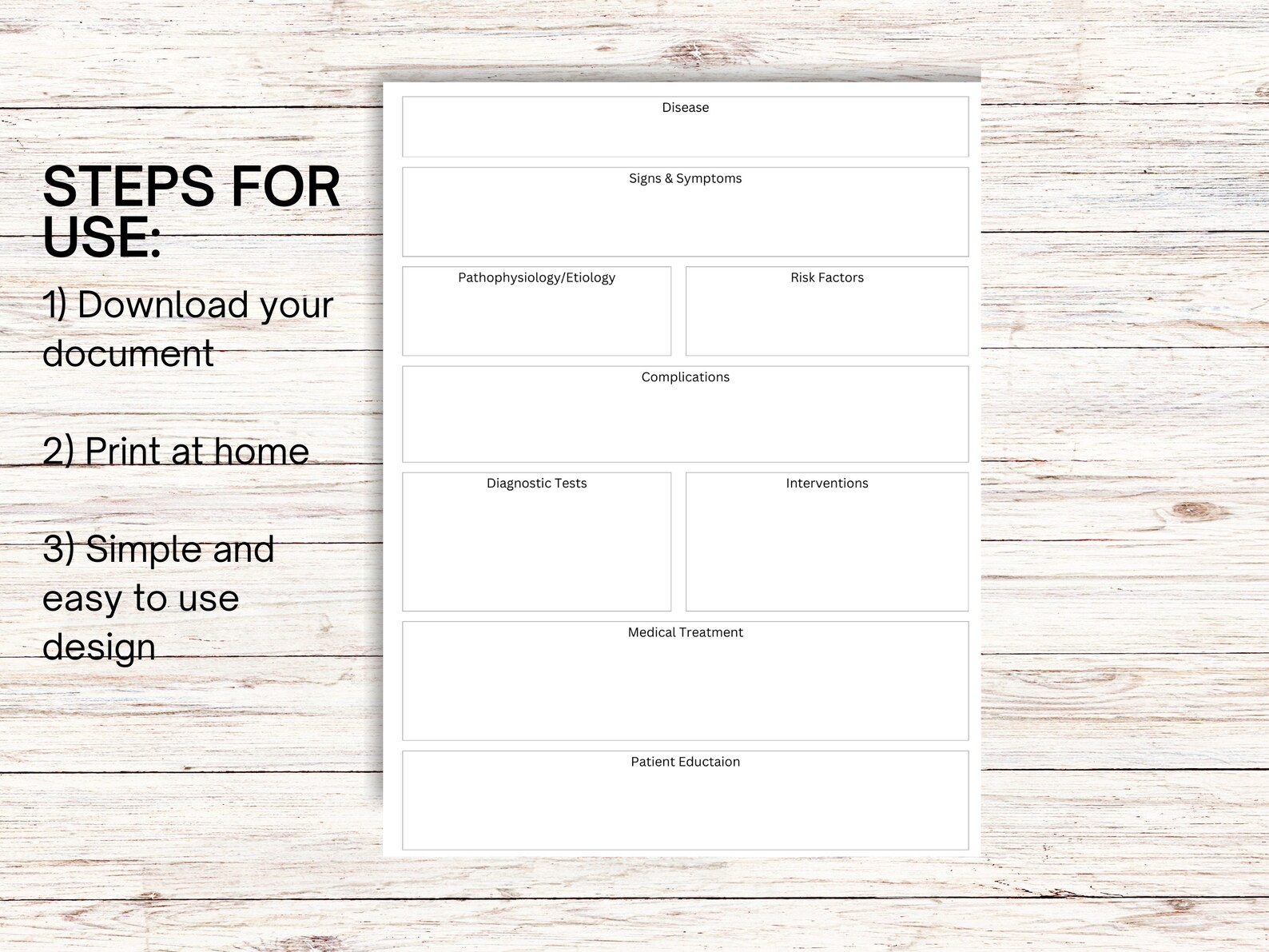 Fillable Med Surg Study Template | Editable Med Surg Study Template - Etsy
