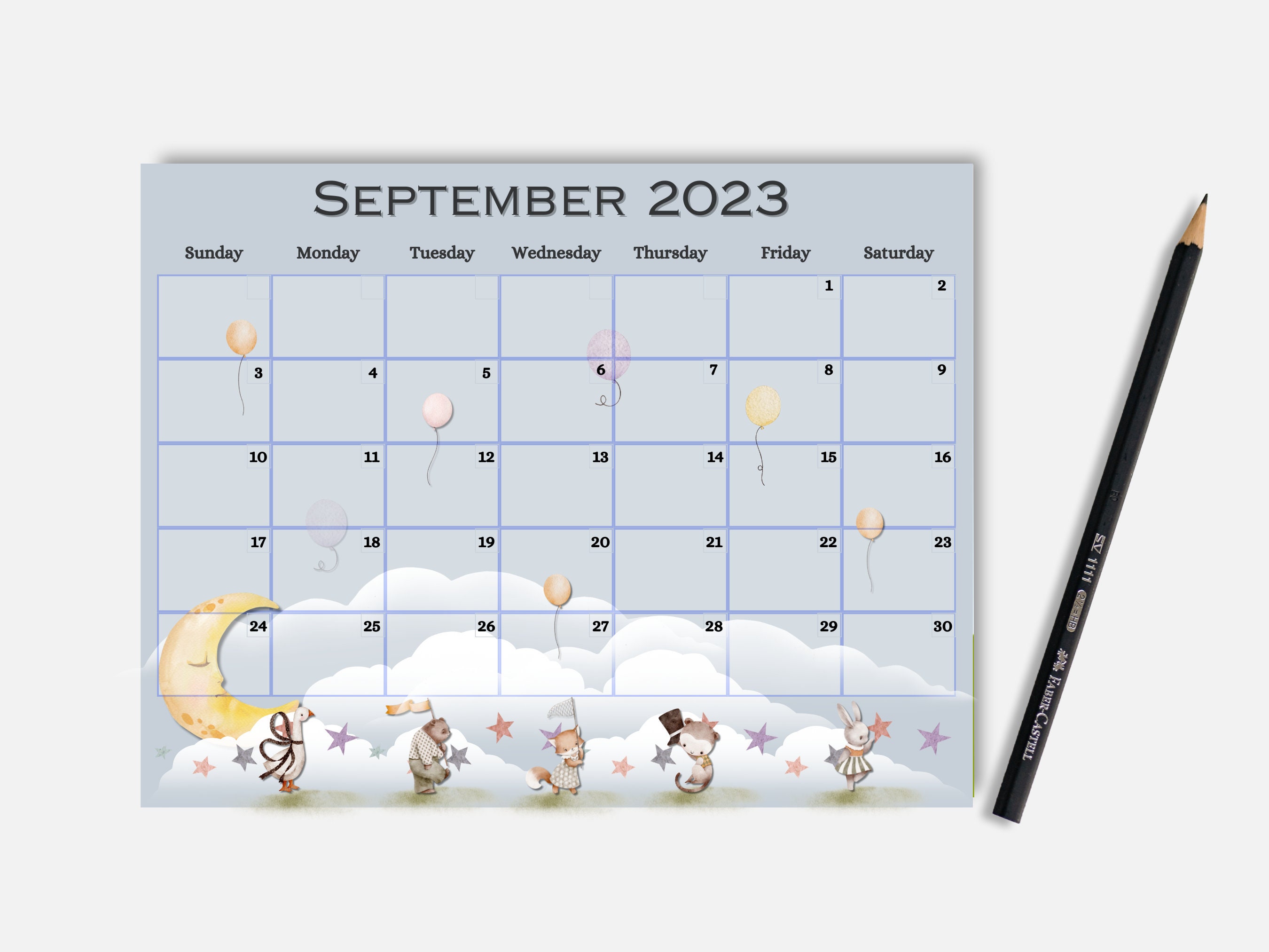 Editable September 2023 Calendar - Etsy