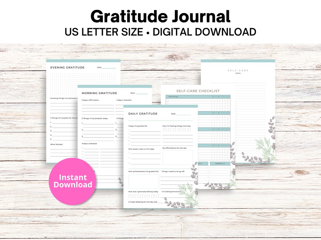 Printable Minimalist Gratitude Journal - Etsy