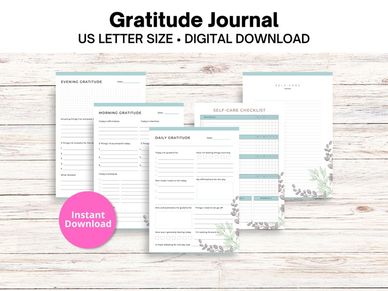 Printable Minimalist Gratitude Journal - Etsy