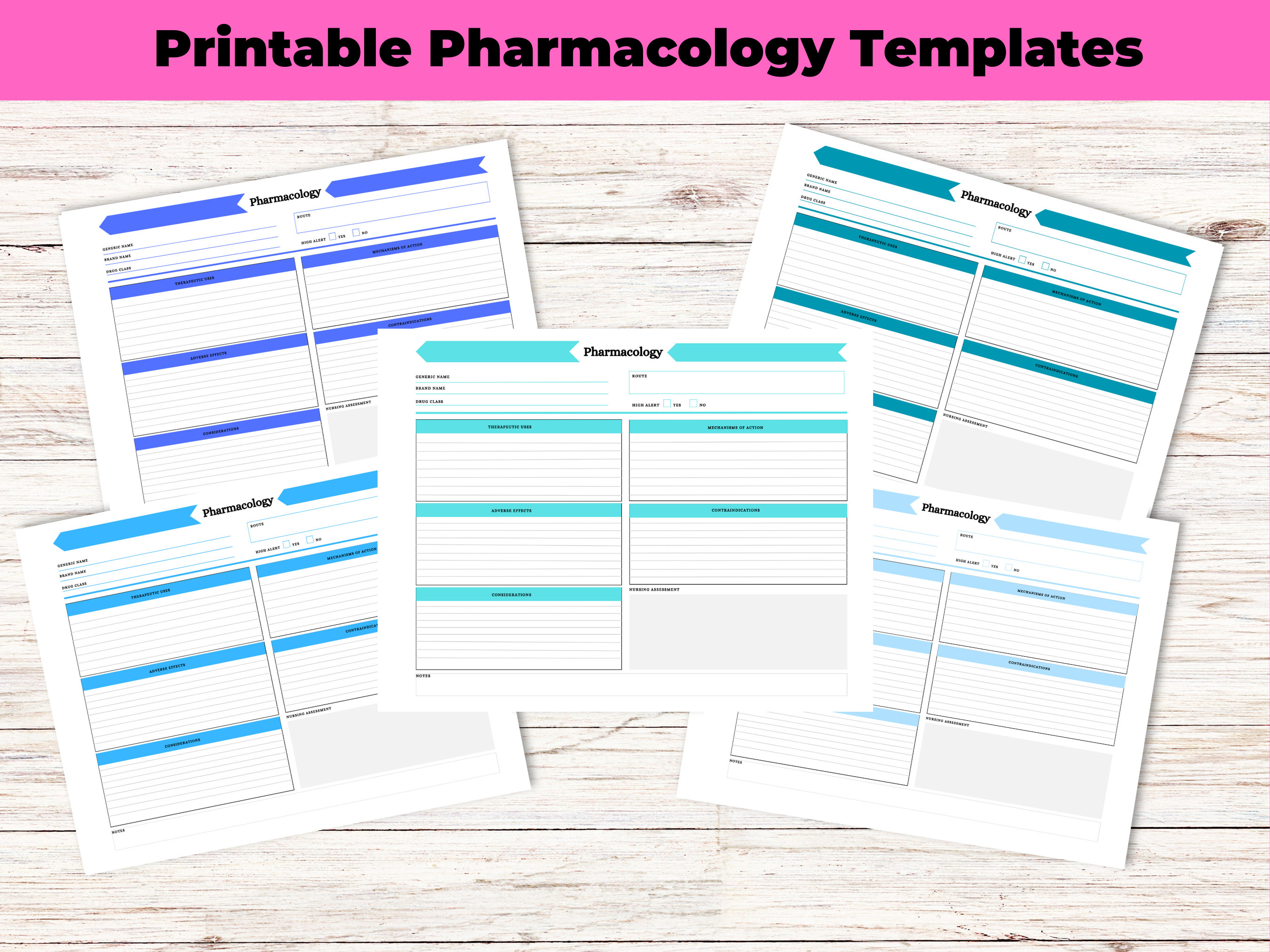 Printable Pharmacology Template - Etsy