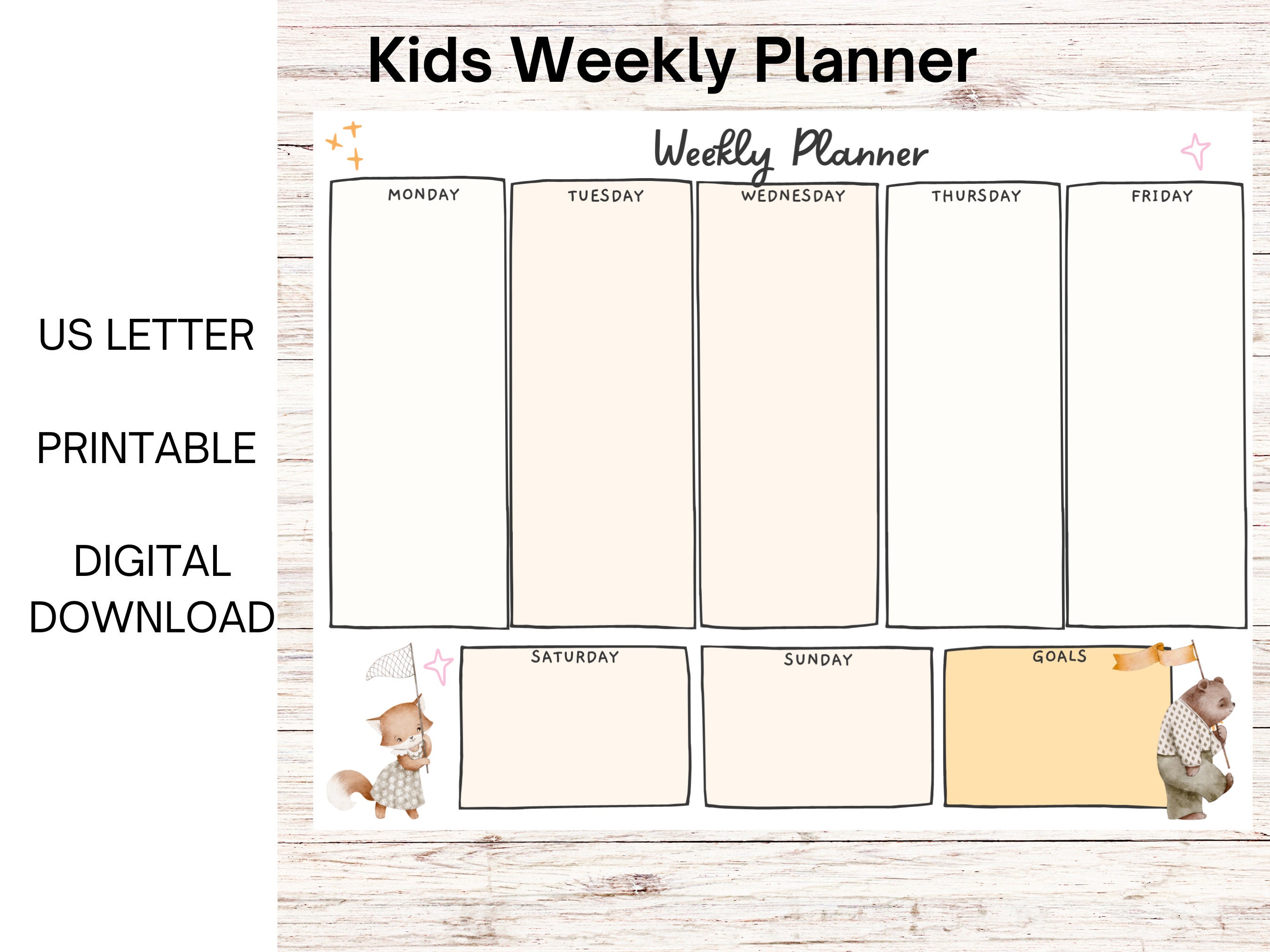 Editable Kids Weekly Schedule - Etsy