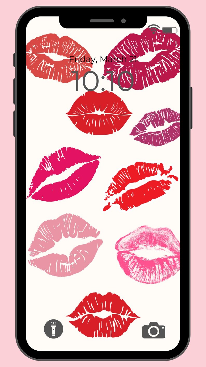 Kiss iPhone Wallpaper Bundle - 8 Cute Coquette Aesthetic Backgrounds ...