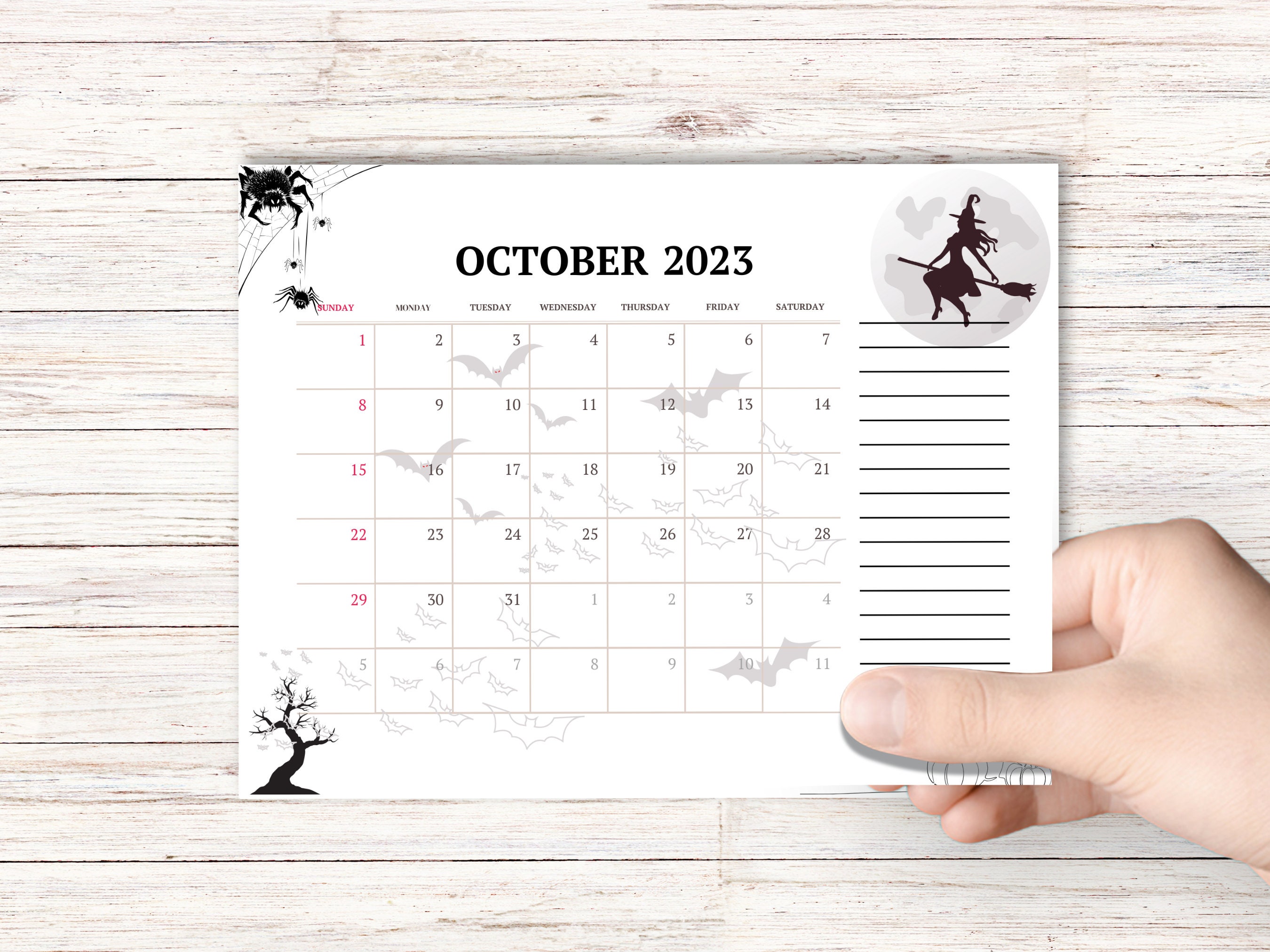 Editable October 2023 Calendar - Etsy