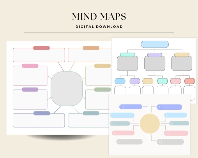 Fillable Mind Maps Templates | Mind Mapping | Printables | Concept Maps ...