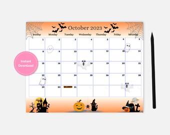 Editable Printable PDF October 2023 Planner Calendar - Etsy
