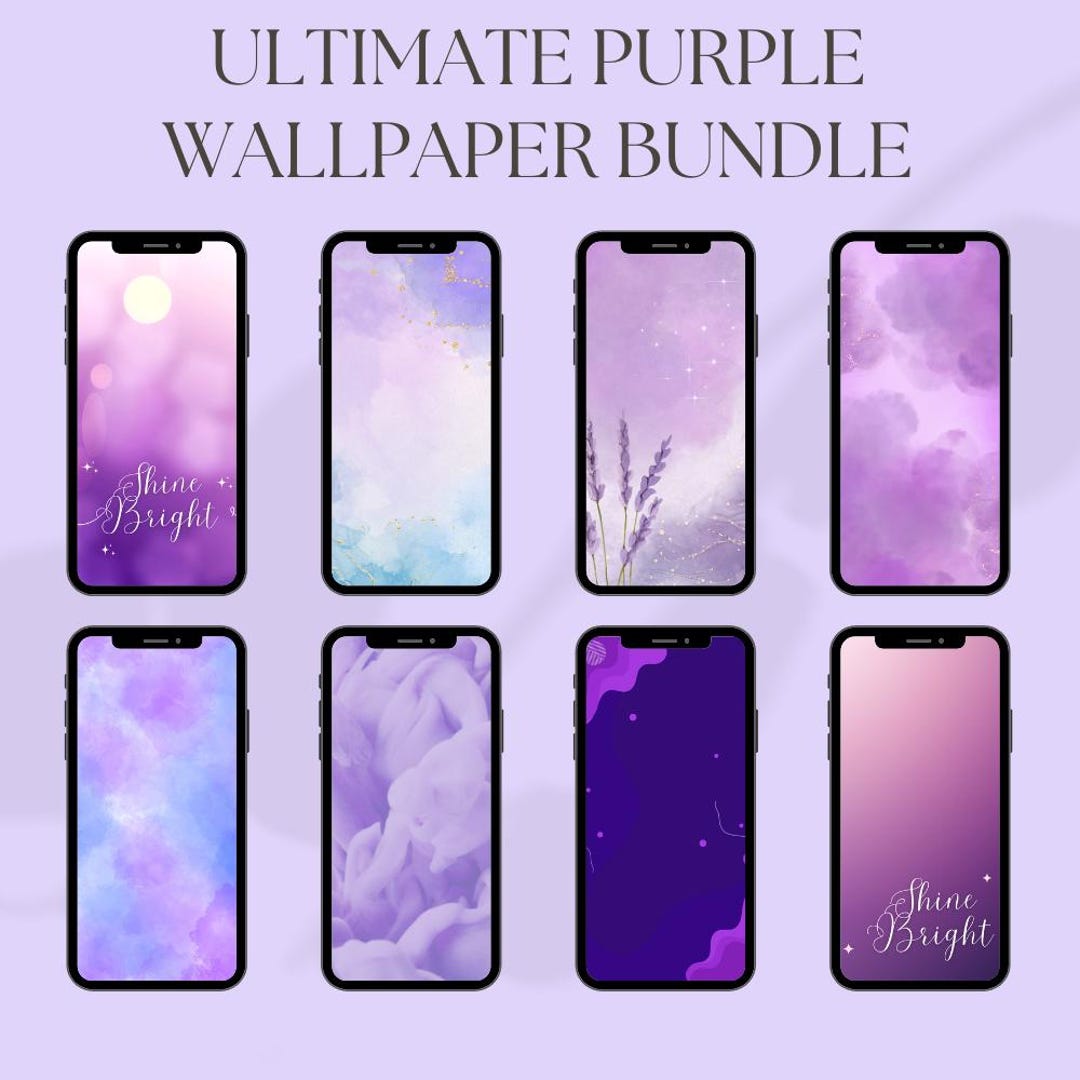 Purple iPhone Wallpaper Bundle | Instant Download - Etsy