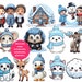 Cute Winter Clipart Bundle, Kawaii Snowy Images, Adorable Frosty ...
