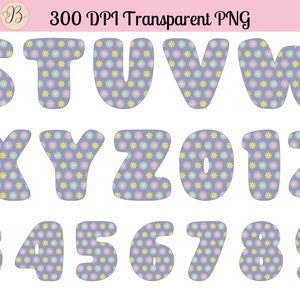 Cute Daisy Alphabet Clipart, Springtime Doodle Letters, Alphabet ...