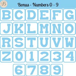 Baby Block Alphabet Clipart Bundle, Printable Baby Block Font, Cute ...