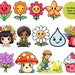 Cute Spring Clipart Bundle, Kawaii Spring Clipart, Flower Clipart ...