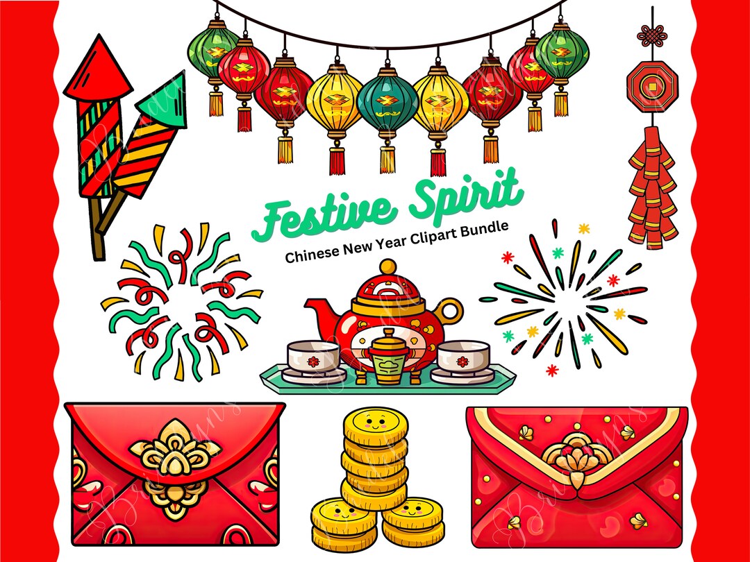 Chinese Clipart Bundle, China Clipart, Asian Clipart, Dragon Clipart ...