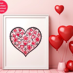 Valentines Clipart Bundle, Kawaii Valentine's Day Elements, Cute Love ...