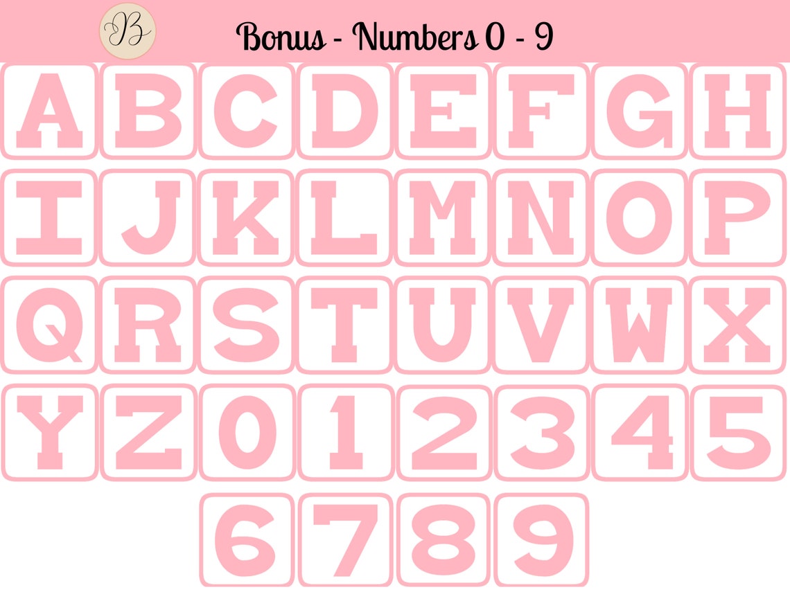 Baby Block Alphabet Clipart Bundle, Printable Block Alphabet, Child ...