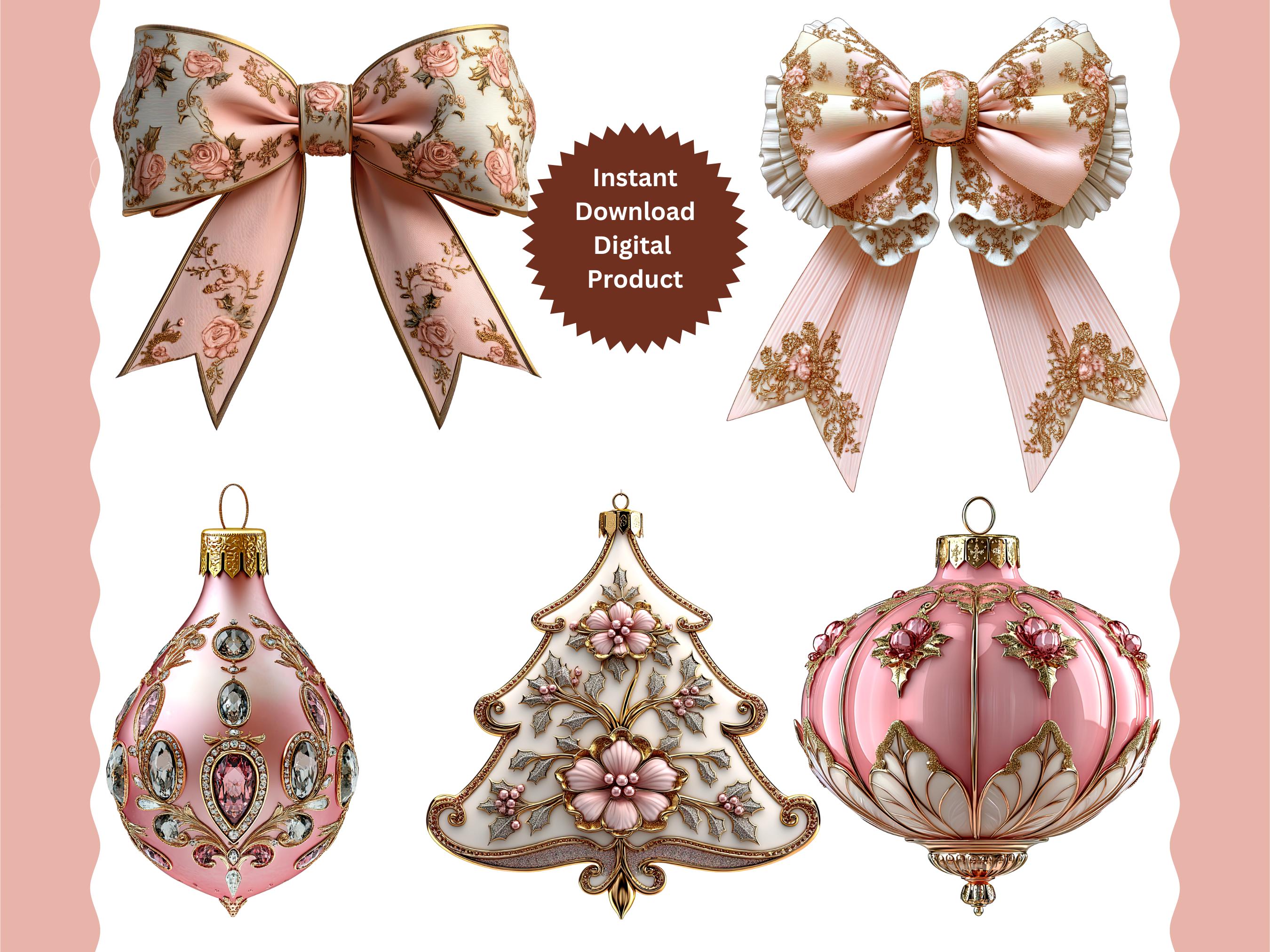 Christmas Coquette Clipart Bundle, Romantic Victorian Holiday Design ...