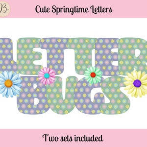 Cute Daisy Alphabet Clipart, Springtime Doodle Letters, Alphabet ...
