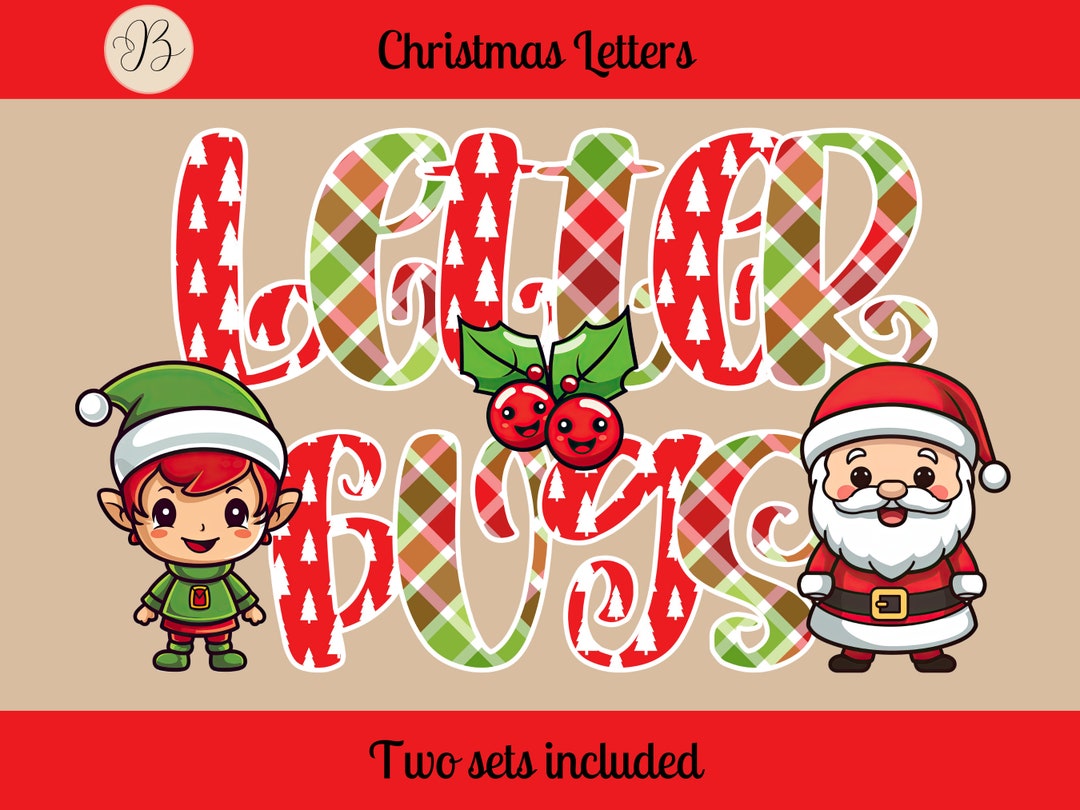 Christmas Letter Clipart, Holiday Alphabet PNG, Festive Doodle Font ...