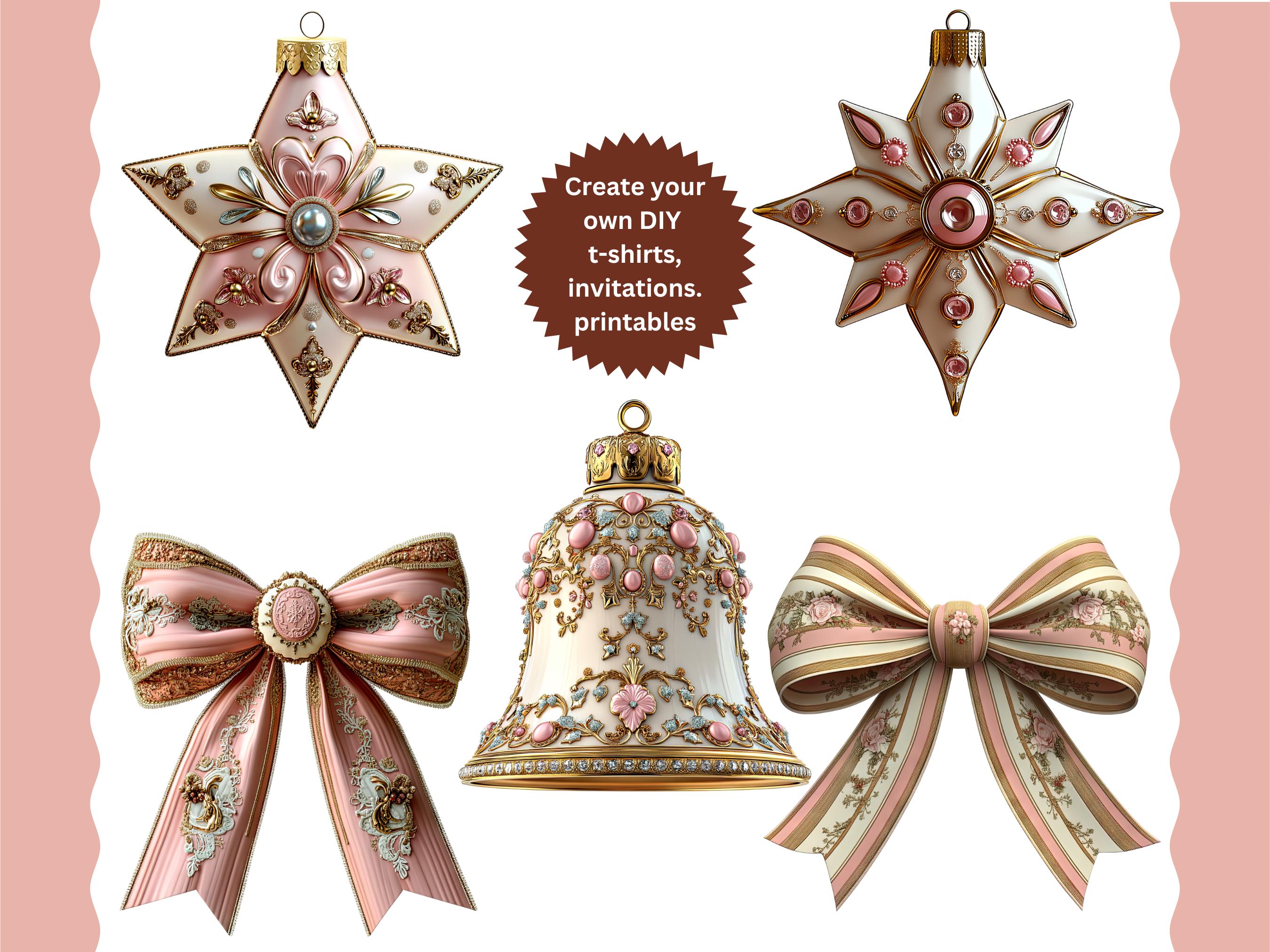 Christmas Coquette Clipart Bundle, Romantic Victorian Holiday Design ...