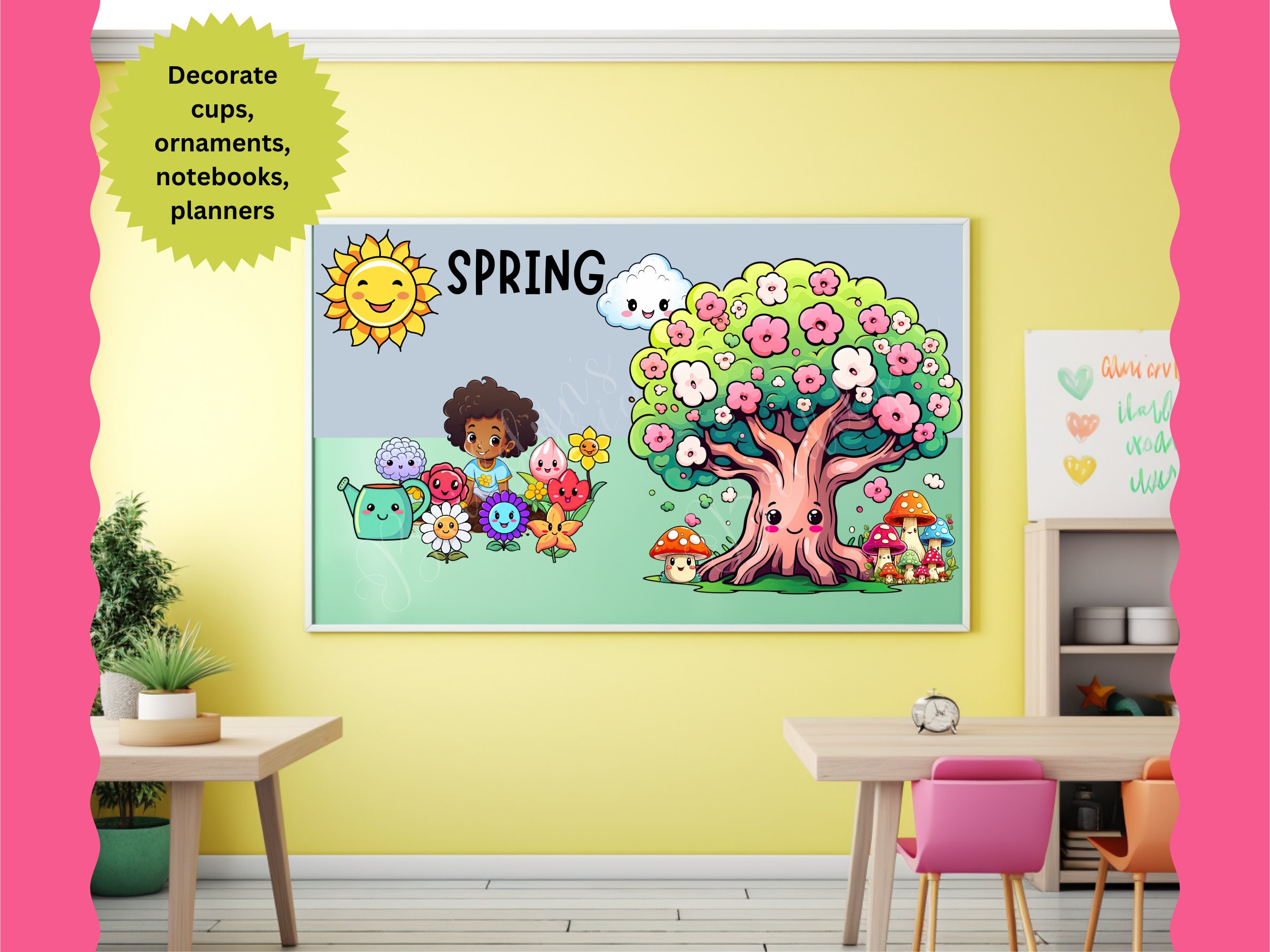 Cute Spring Clipart Bundle, Kawaii Spring Clipart, Flower Clipart ...