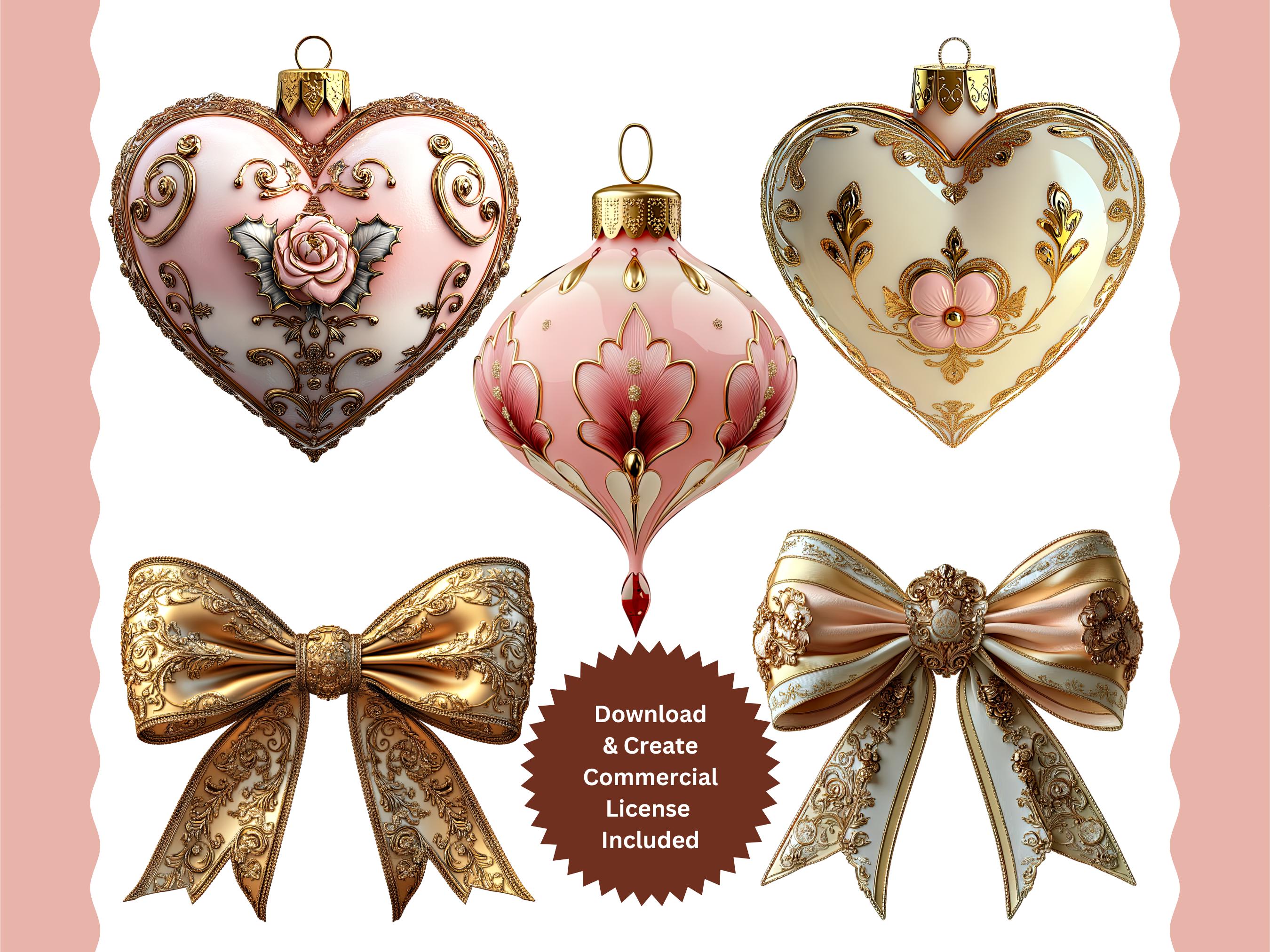 Christmas Coquette Clipart Bundle, Romantic Victorian Holiday Design ...