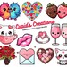 Valentines Clipart Bundle, Kawaii Valentine's Day Elements, Cute Love ...