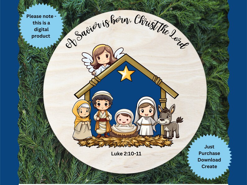 Nativity Clipart Bundle, Kawaii Nativity PNG Images, Christian Clipart ...