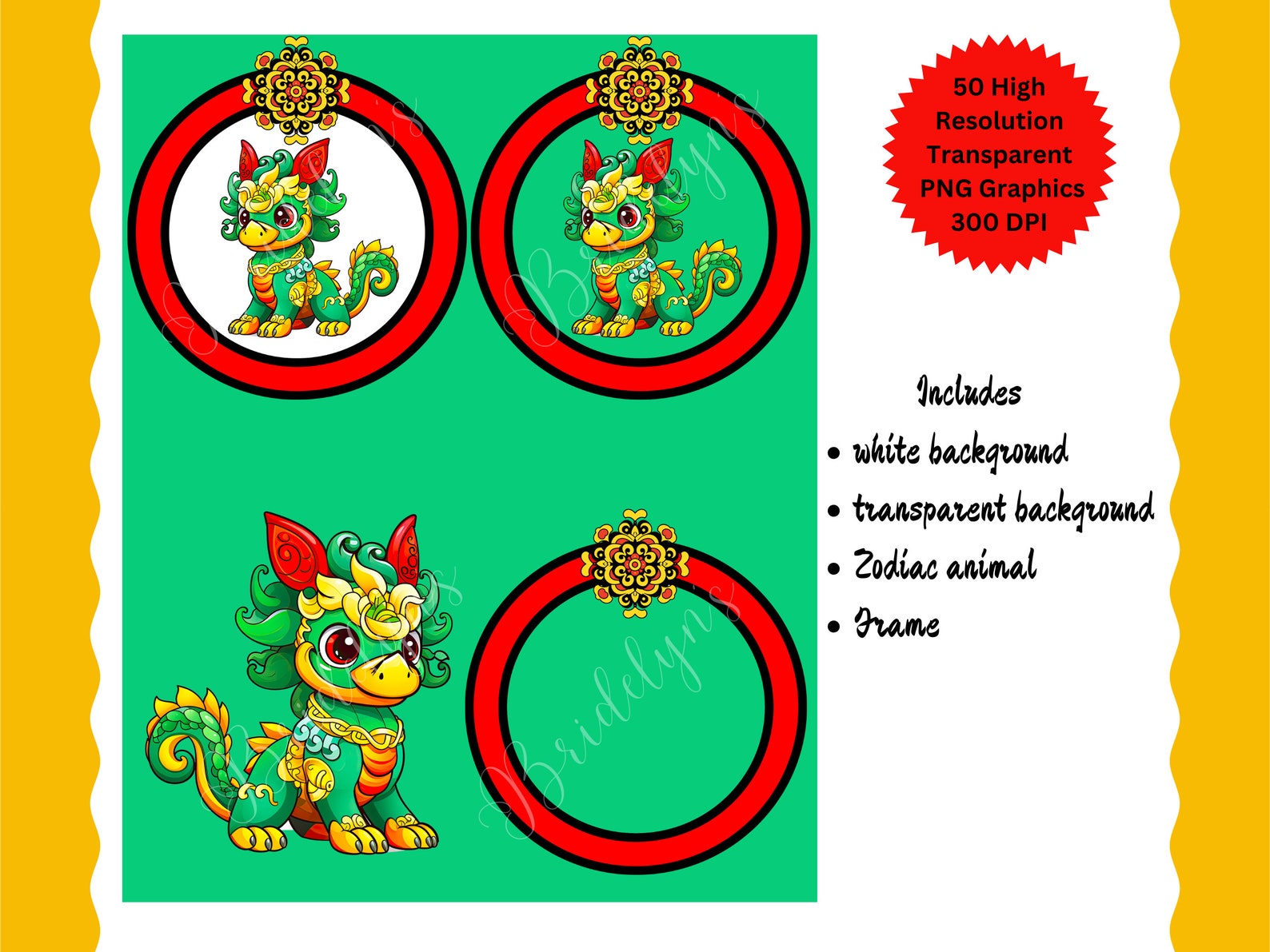 Chinese Zodiac Clipart Bundle, Kawaii Chinese Zodiac Animals PNG ...