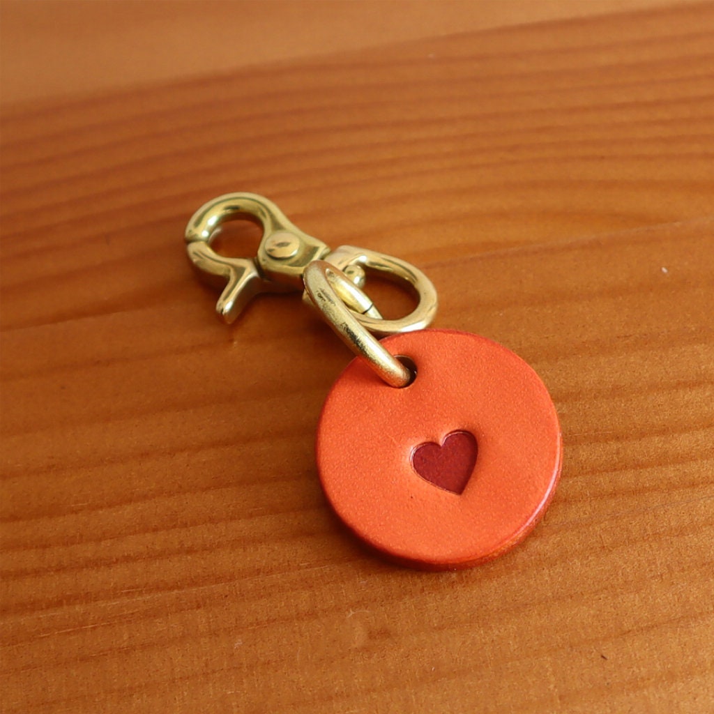 Custom Leather Keychain, Personalized Leather Keychain, Round Keychain ...