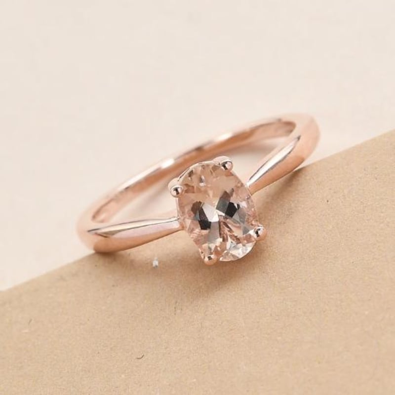 Morganite Solitaire - Etsy