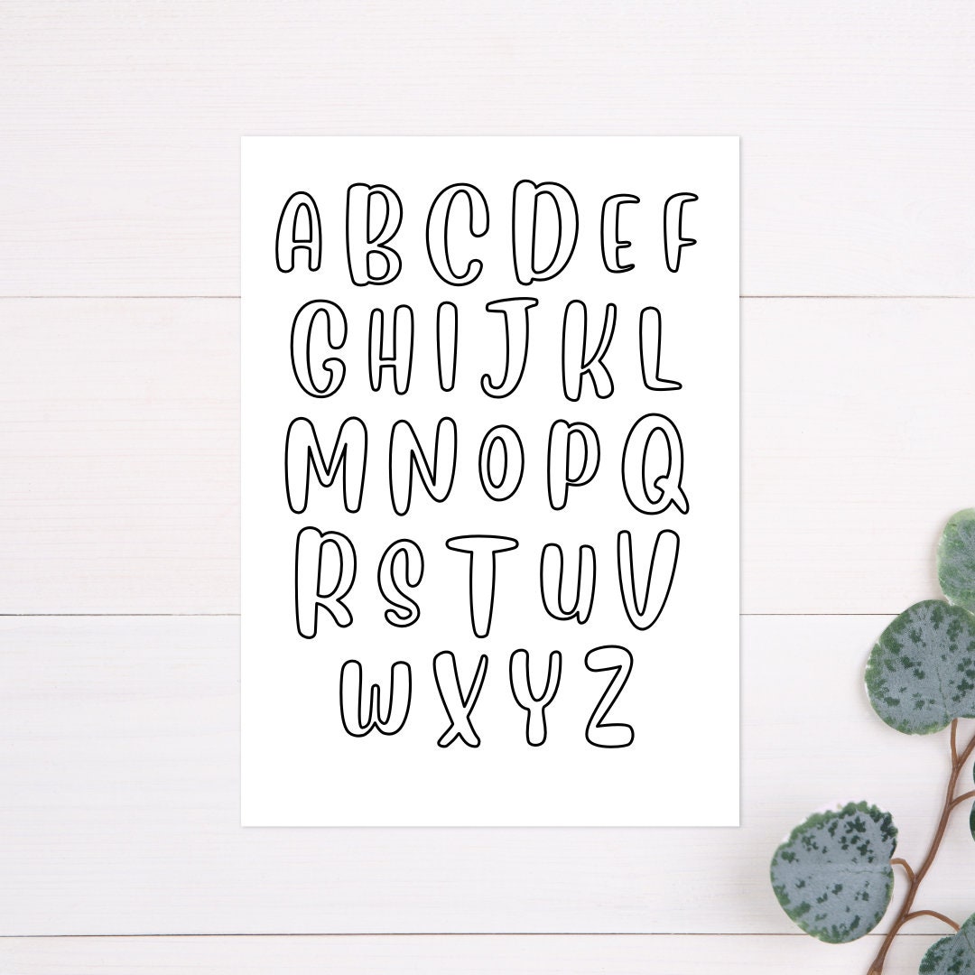 Alphabet Coloring Page Simple Coloring Page Abc's - Etsy