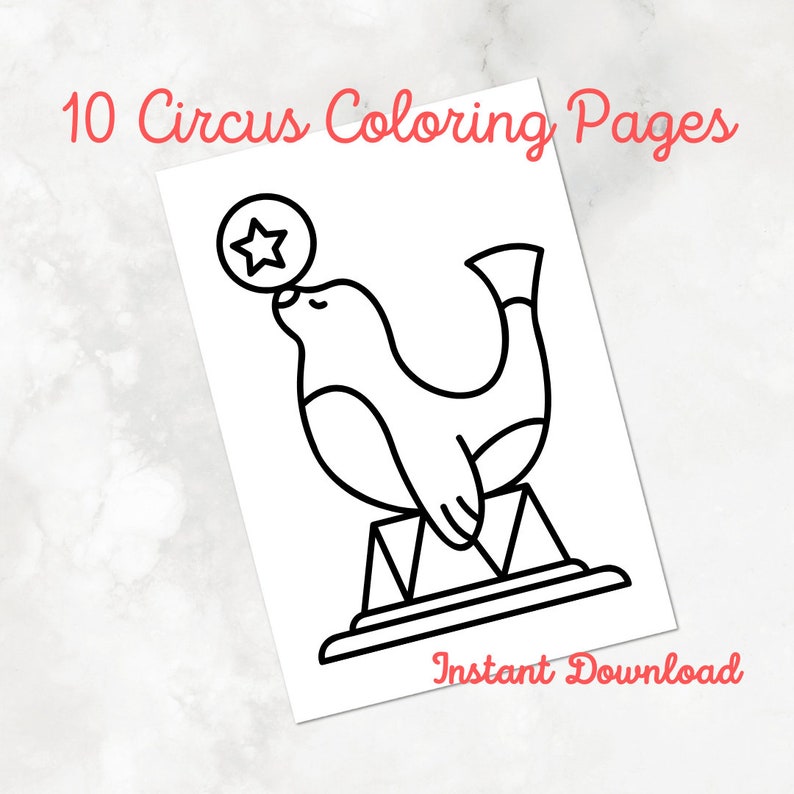 10 Simple Circus Coloring Pages for Kids, Toddlers. Printable Coloring ...