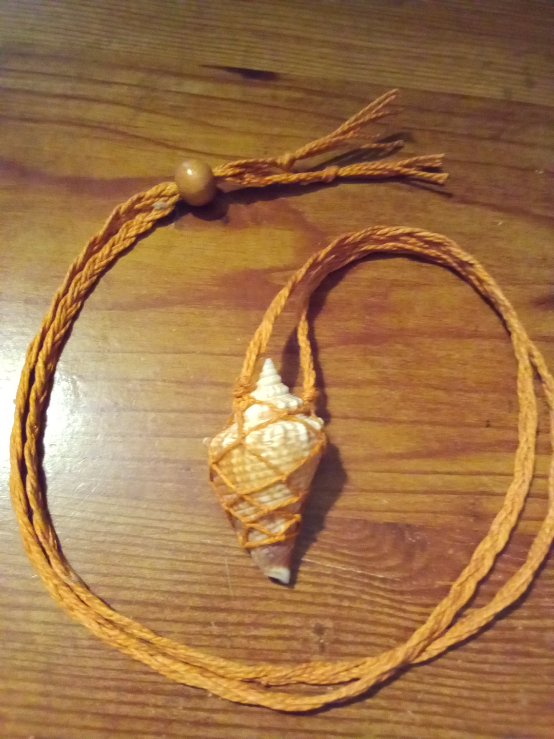 Mini Conch Shell Necklace With Dark Yellow Braid - Etsy