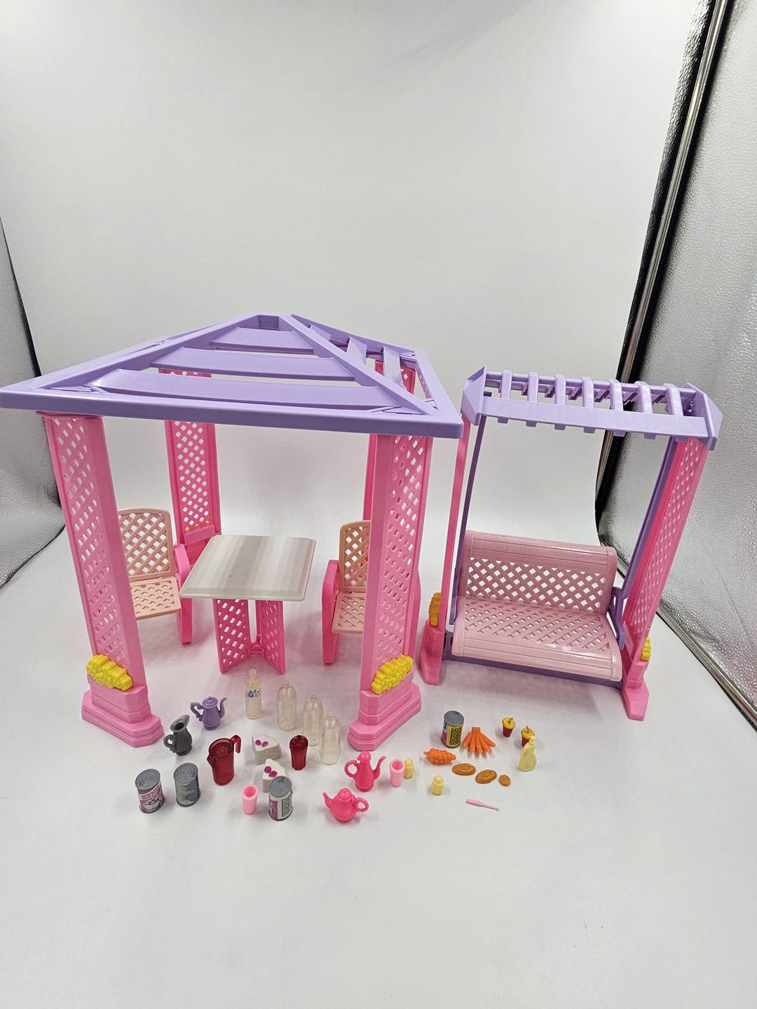 1994 Mattel Barbie so Much to Do Summer Time Fun Gazebo Swing Furniture ...