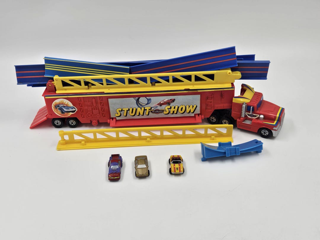 Micro Machines Stunt Show Red Truck Big Rig With Stunt Cars - Etsy