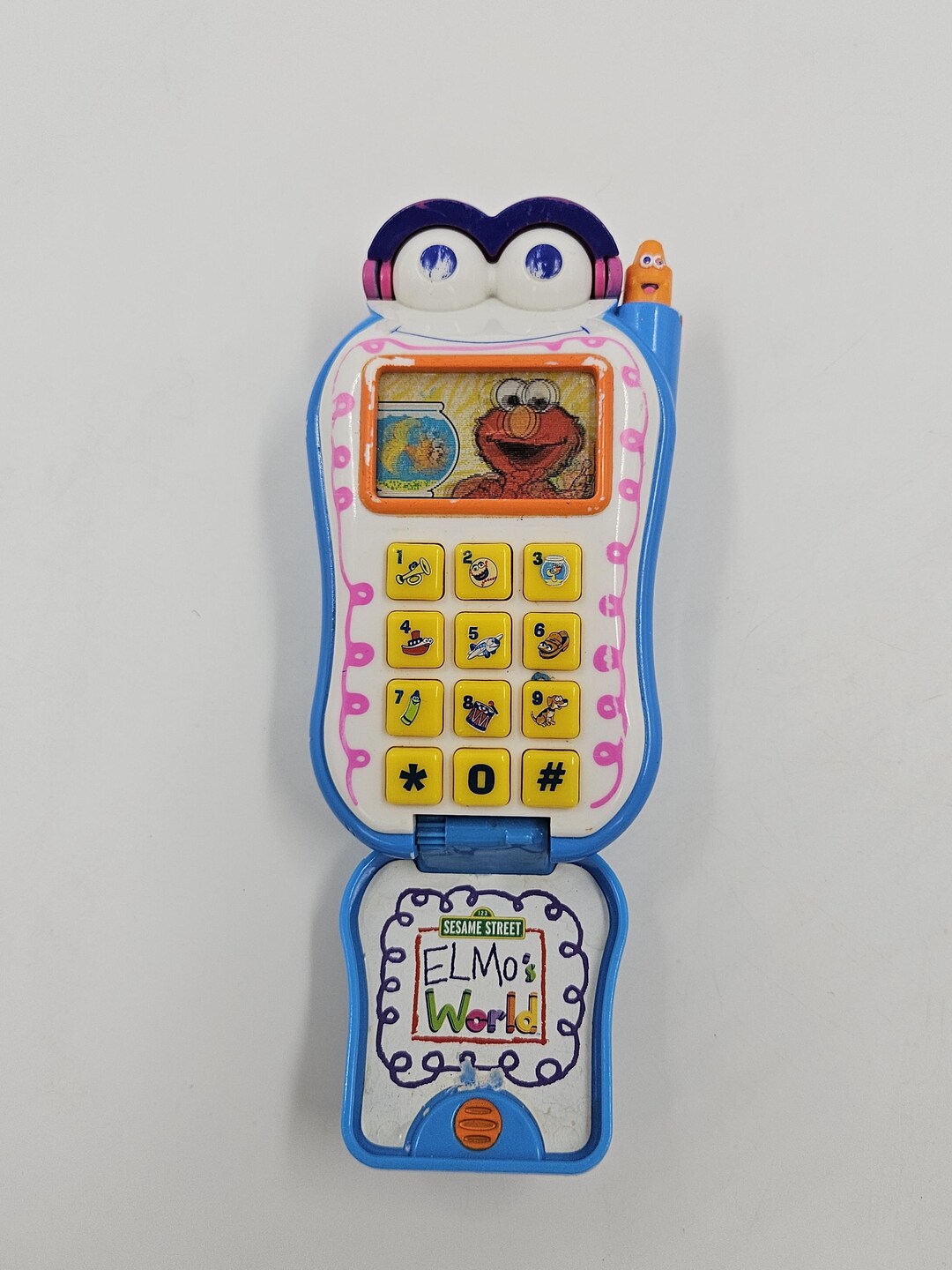 Vintage 2002 Sesame Street Elmo's World Talking Flip Phone Toy WORKING ...