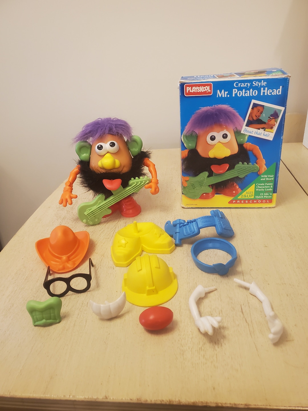 1994 Vintage Playskool Mr Potato Head Crazy Hair Beard. Complete in ...