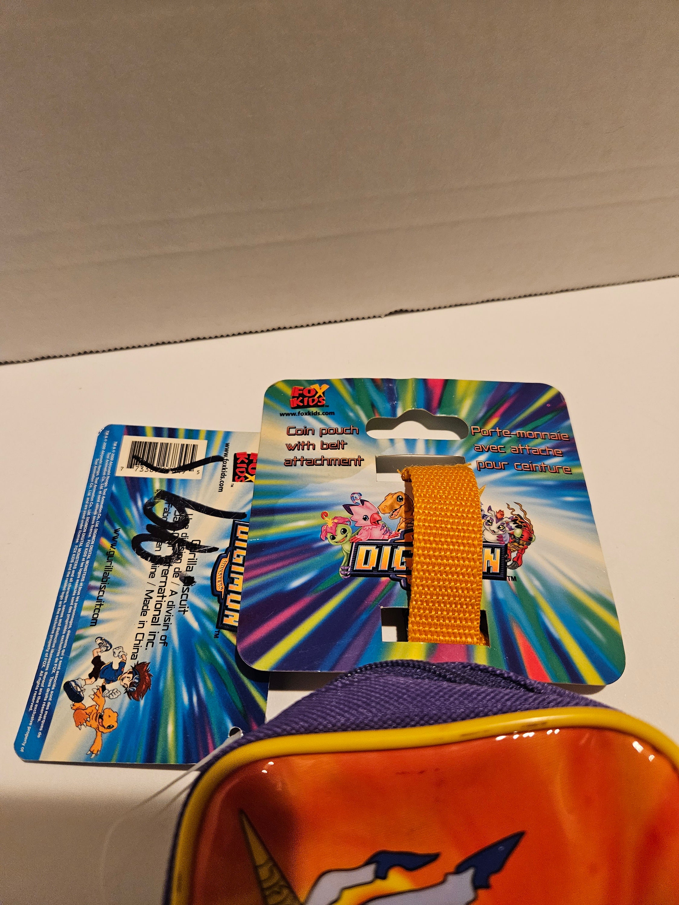 New Vintage Digimon Original Gabumon Purple and Orange Coin Pouch With ...