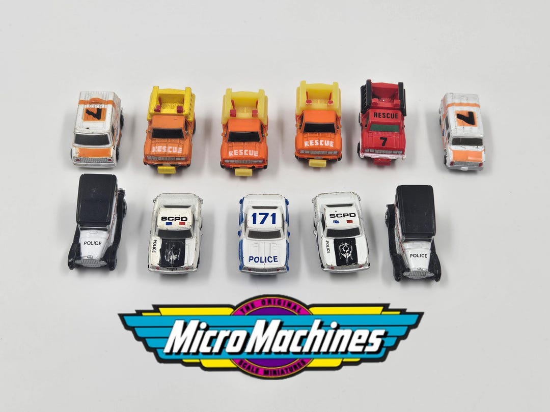 Micro Machines Emergency Vehicles Large Lot. Police, Fire and Ambulance ...